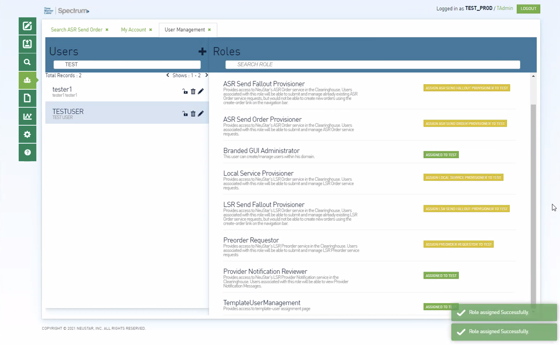 How do I create new users in the Neustar portal? | Spectrum Enterprise